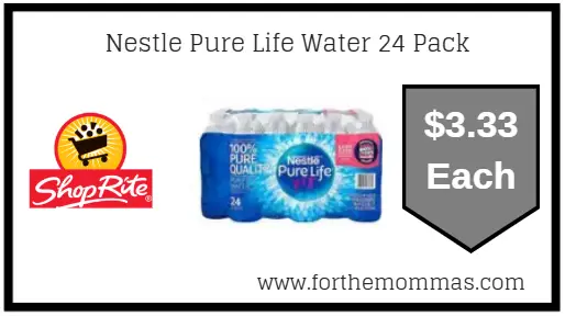 Digital Coupon Offer On Nestle Pure Life Water 24 Pack At ShopRite