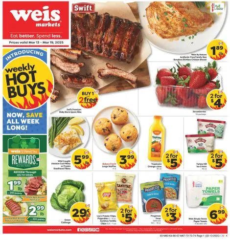 Weis Markets Weekly Flyer (3/13/25- 3/19/25) Circular, Natural ...