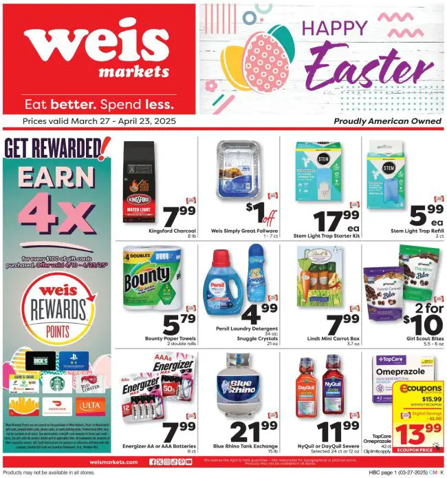 Weis Markets Weekly Flyer (4/3/25- 4/9/25) Circular, Natural & Organic ...