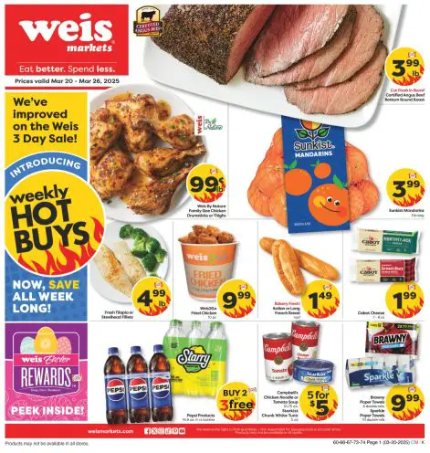 Weis Markets Weekly Flyer (3/20/25- 3/26/25) Circular, Natural ...