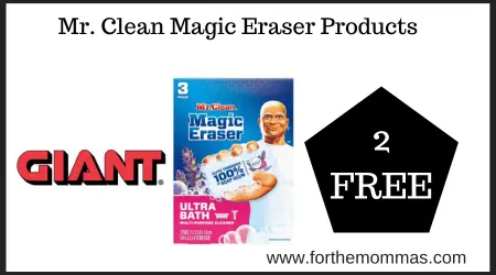 2 FREE Mr. Clean Magic Eraser Products with Giant Deal