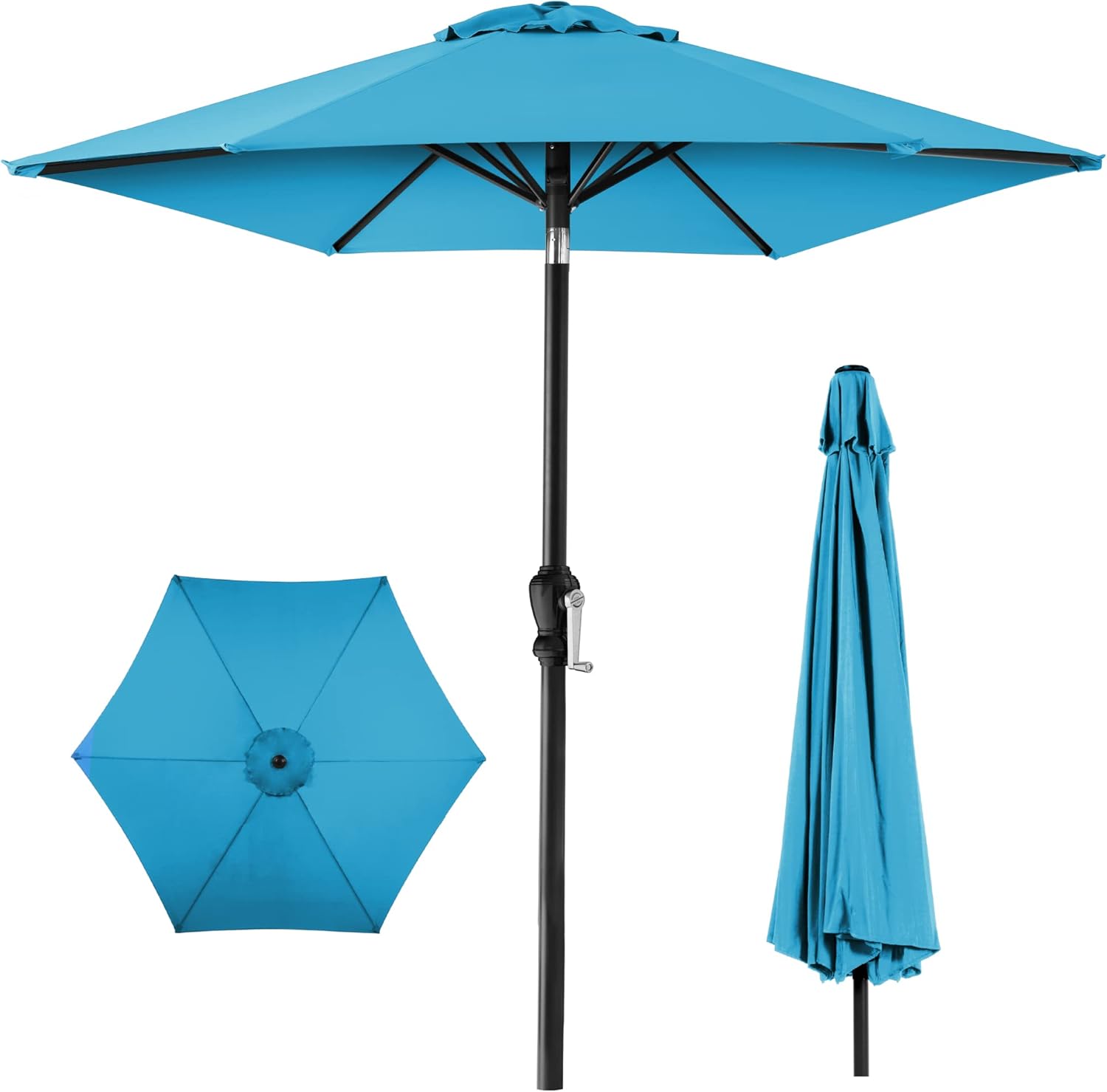 Best Choice Products 10ft Outdoor Steel Polyester Market Patio Umbrella ...