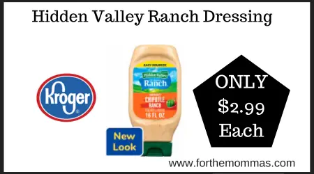 Digital Coupon Deal at Kroger on Hidden Valley Ranch Dressing