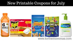 New Coupons For July Over $59 In Savings